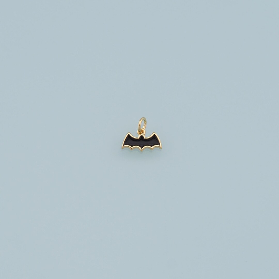 Gold Bat Charms,18k Gold Filled Bat Pendant,black Bat Charm Bracelet ...