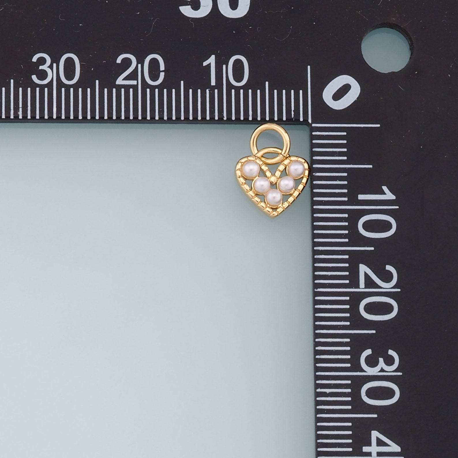 Gold Tiny Heart Charms,18k Gold Filled Pearl Heart Pendant,heart Charm ...