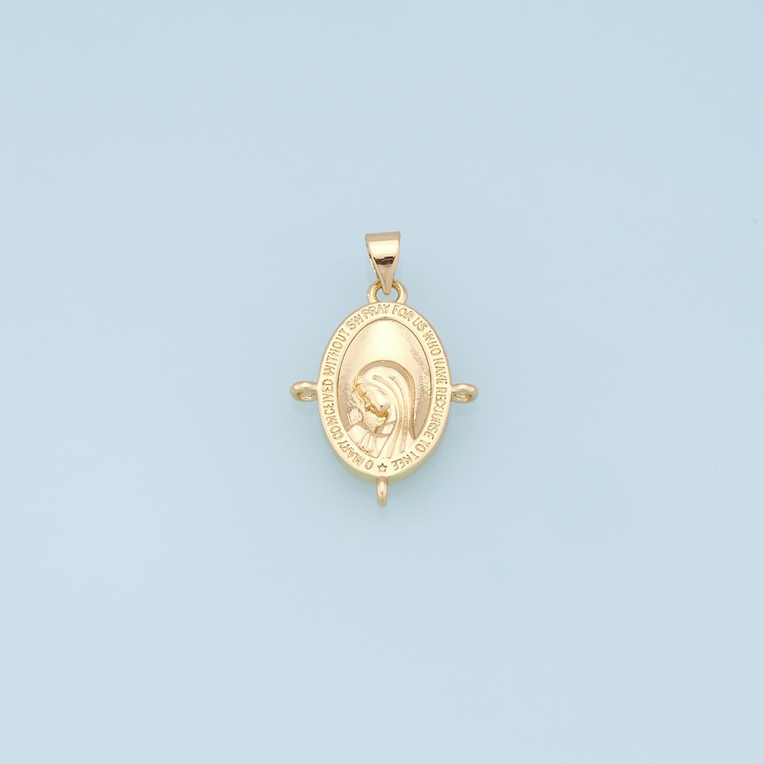 Gold Pray Virgin Mary Charms,18k Gold Filled Pray Our Lady Pendant ...