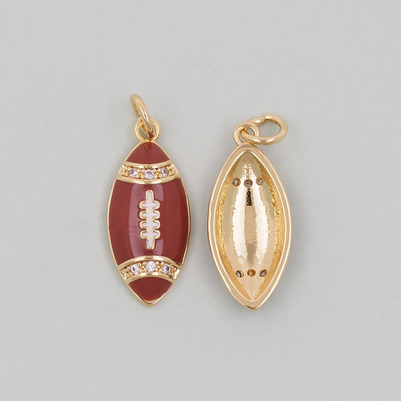 Gold Football Charms,18k Gold Filled Football Pendant,football Charm ...