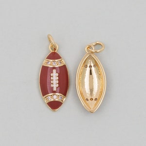 Gold Football Charms,18k Gold Filled Football Pendant,football Charm ...