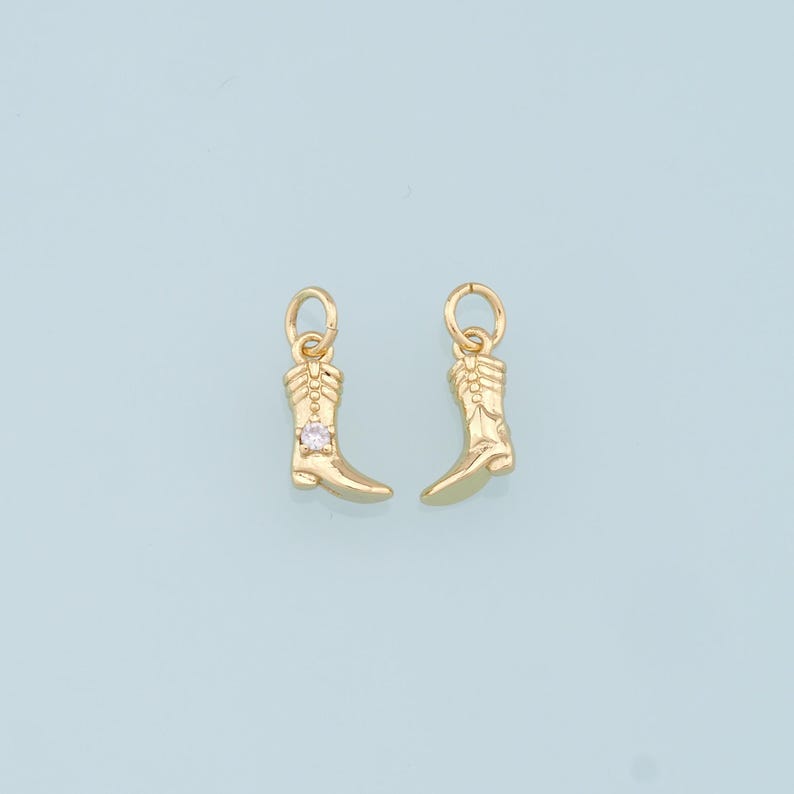 Gold Boots Charms,18k Gold Filled Boots Pendant,cowboy Boots Charm ...