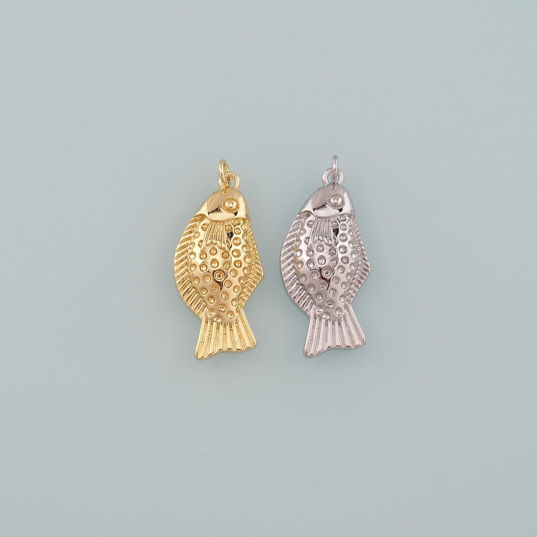 Gold Fish Charms,18k Gold Filled Fish Pendant,cute Fish Charm Bracelet ...