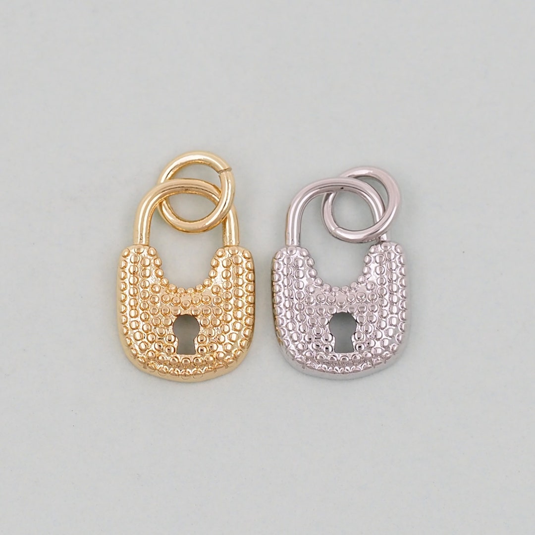 Gold Key Lock Charms,18k Gold Filled Key Pendant,lock Charm Bracelet ...