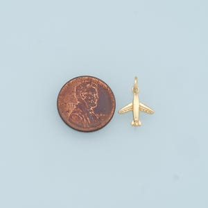 Gold Airplane Charms,18k Gold Filled Airplane Pendant,airplane Charm ...