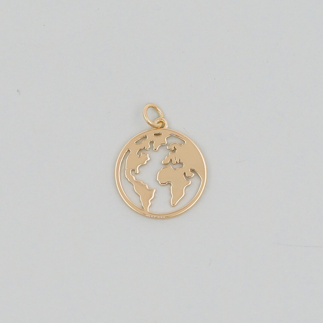 Gold Earth Charms,18k Gold Filled World Map Pendant,world Map Charm ...