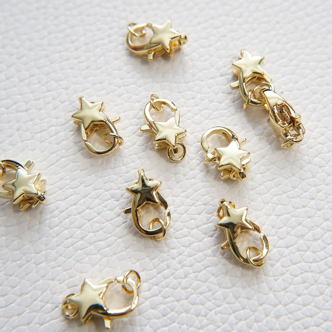 Gold Star Lobster Clasp, Unique Design Lobster Claw With Jump Ringfor ...