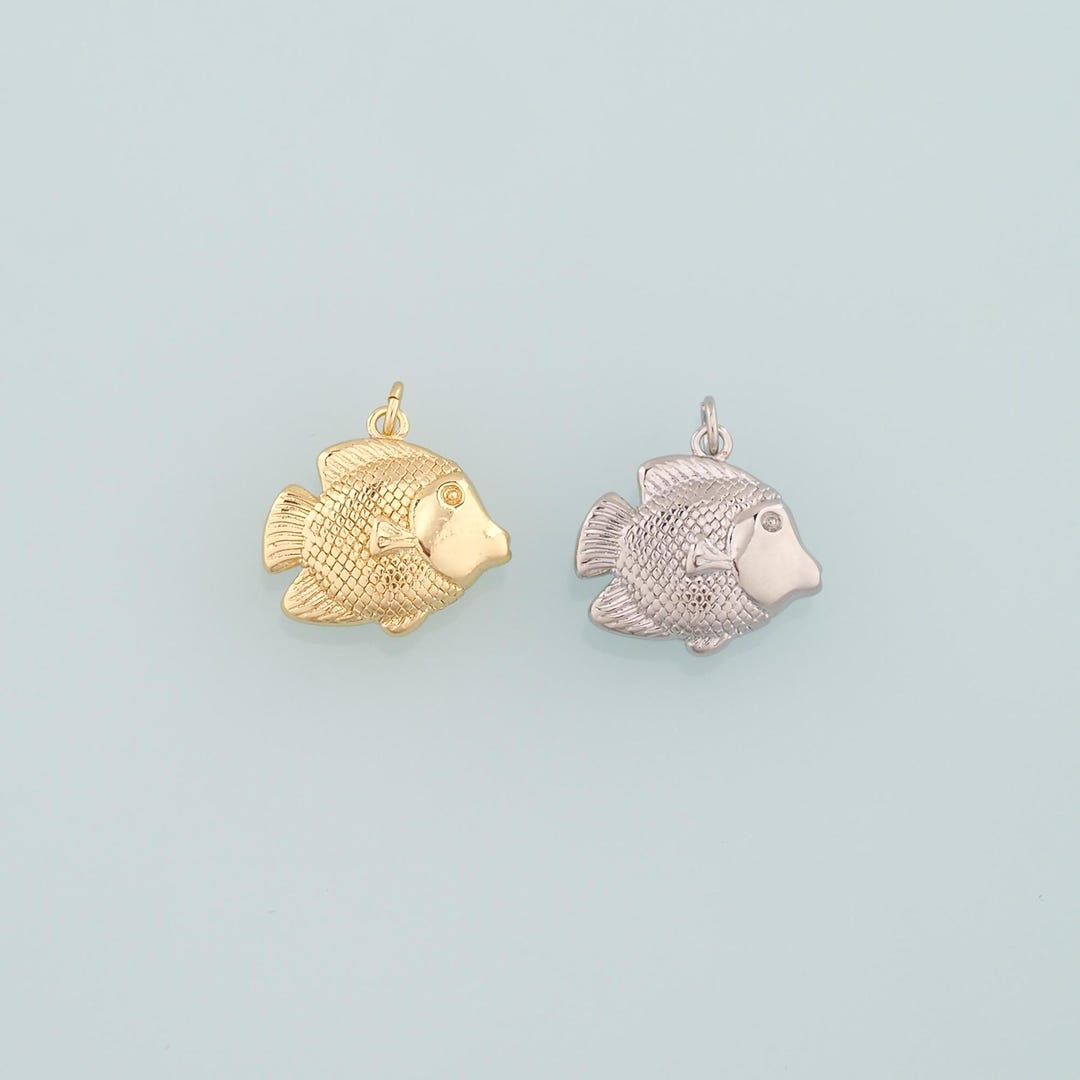 Gold Fish Charms,18k Gold Filled Fish Pendant,cute Fish Charm Bracelet ...