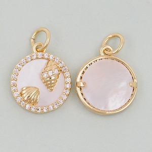 Gold Shell Charms,18k Gold Filled Conch Shell Pendant,conch Shell Charm ...