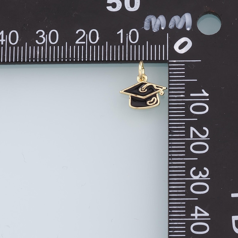 18K Gold Filled Bachelor Cap Pendant,enamel Graduation Charm Bracelet ...