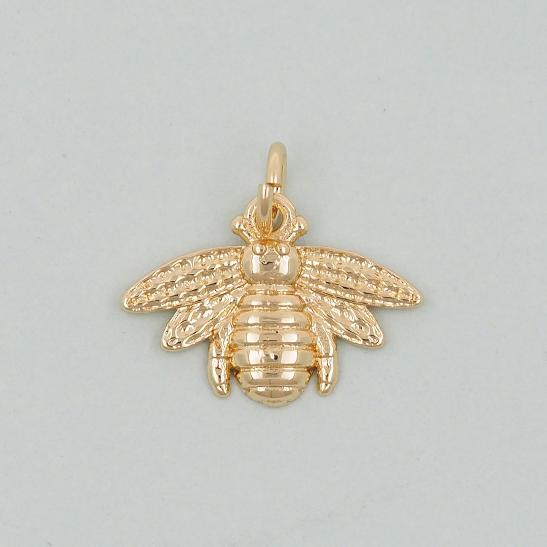 Gold Bee Charms,18k Gold Filled Coin Bee Pendant,bee Charm Bracelet ...