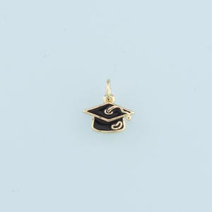 18K Gold Filled Bachelor Cap Pendant,enamel Graduation Charm Bracelet ...