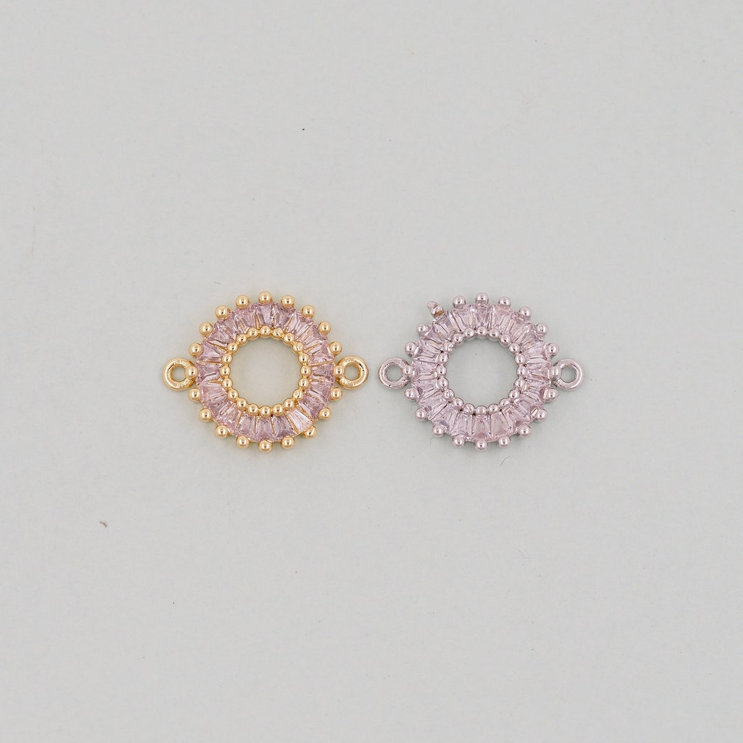 Gold Round Connector Charms,18k Gold Filled Round Pendant,round Charm ...