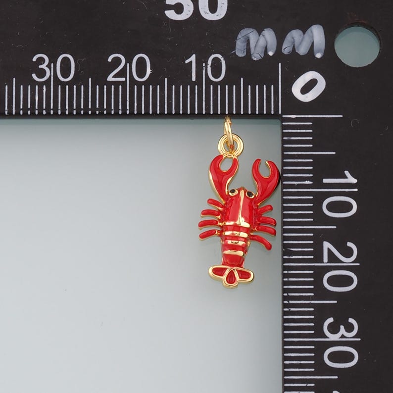 Cute Lobster Charms,18k Gold Filled Enamel Lobster Pendant,kawaii Ocean ...