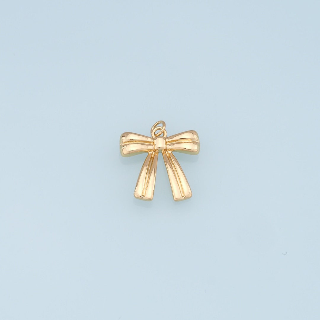 Gold Bow Charms,18k Gold Filled Bow Pendant,bow Tie Charm Bracelet ...