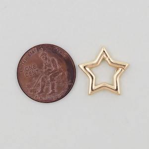 18K Gold Filled Gold Silver Spring Gate Ring Star Clasp,push Clip Clasp ...