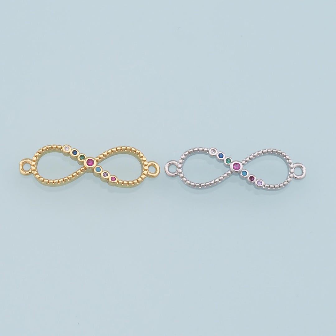 Gold Infinity Connector Charms,18k Gold Filled Infinity Pendant,cz ...