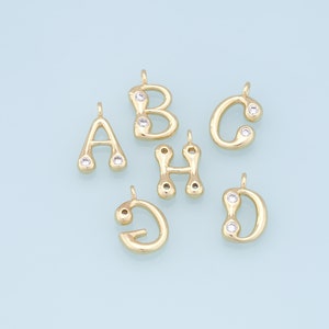 Gold Letter Charms,18k Gold Filled Letter Pendant,initial Charm ...