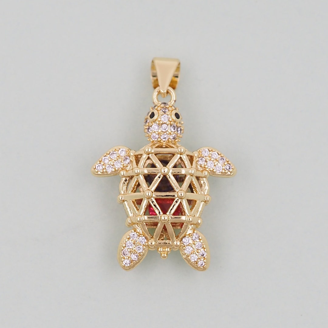 Gold Turtle Charms,18k Gold Filled Turtle Pendant,turtle Charm Bracelet ...