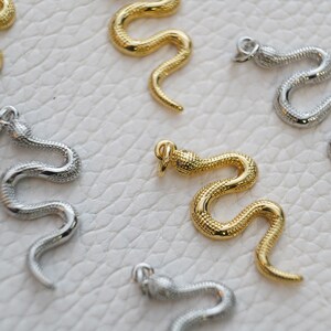 18K Gold Filled Snake Pendant,silver Snake Charms Bracelet Necklace for ...