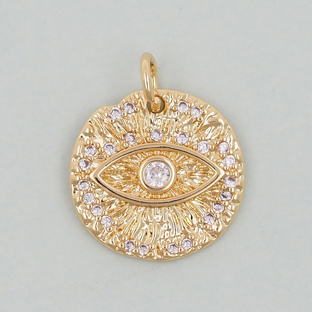 Gold Evil Eye Charms,18k Gold Filled Evil Eye Pendant,evil Eye Charm ...