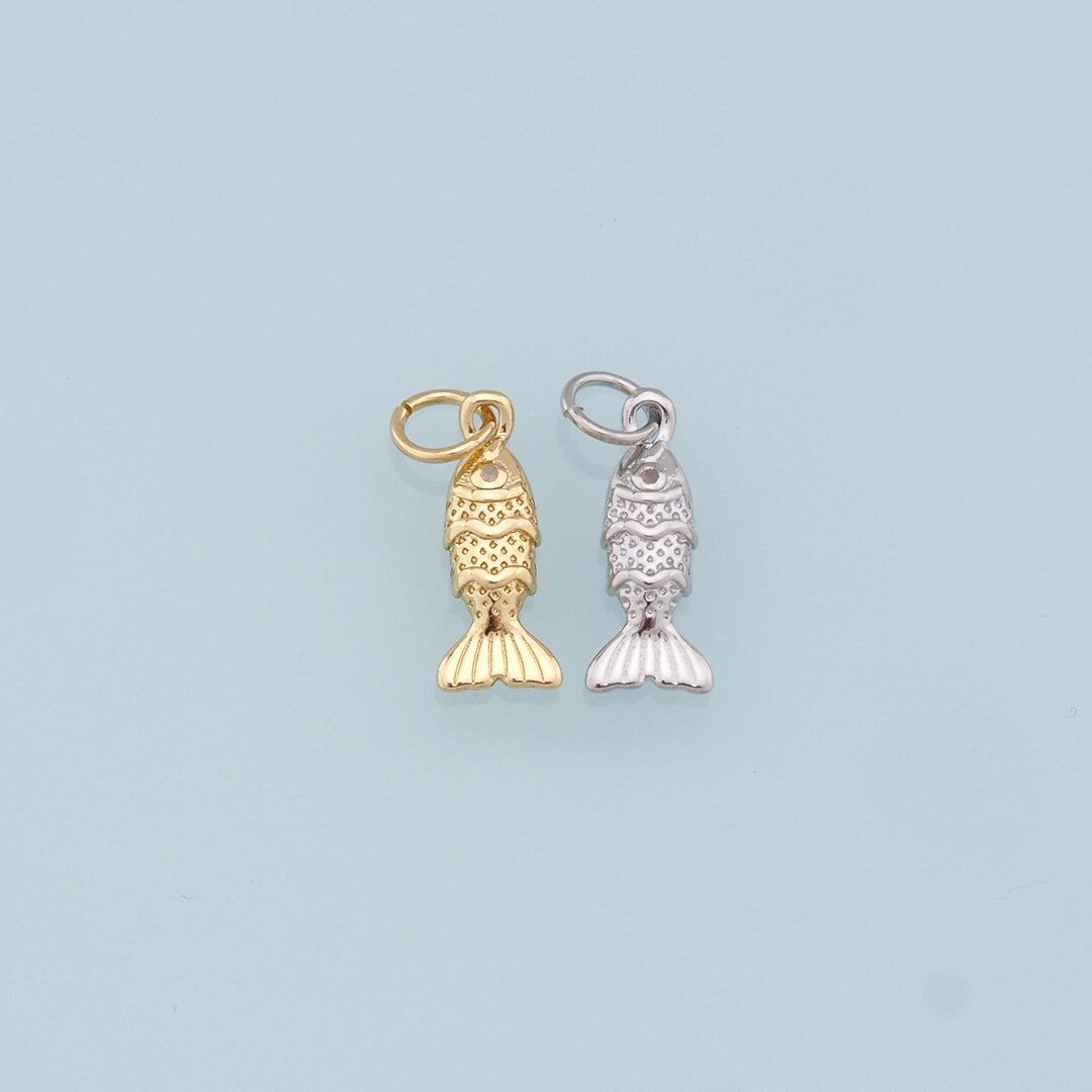 Gold Fish Charms,18k Gold Filled Fish Pendant,cute Fish Charm Bracelet ...