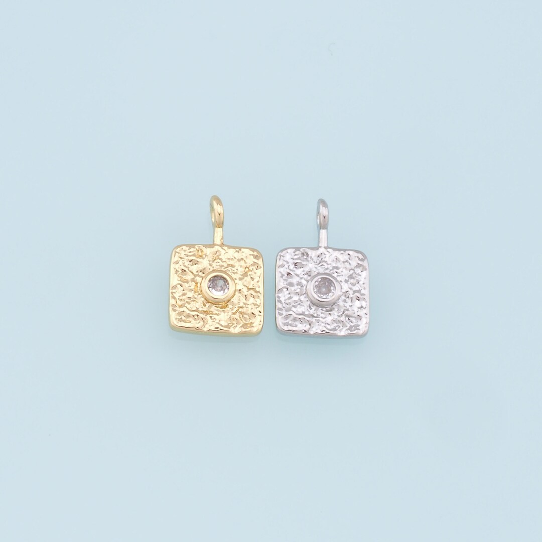 Gold Square Charms,18k Gold Filled Square Pendant,square Charm Bracelet ...