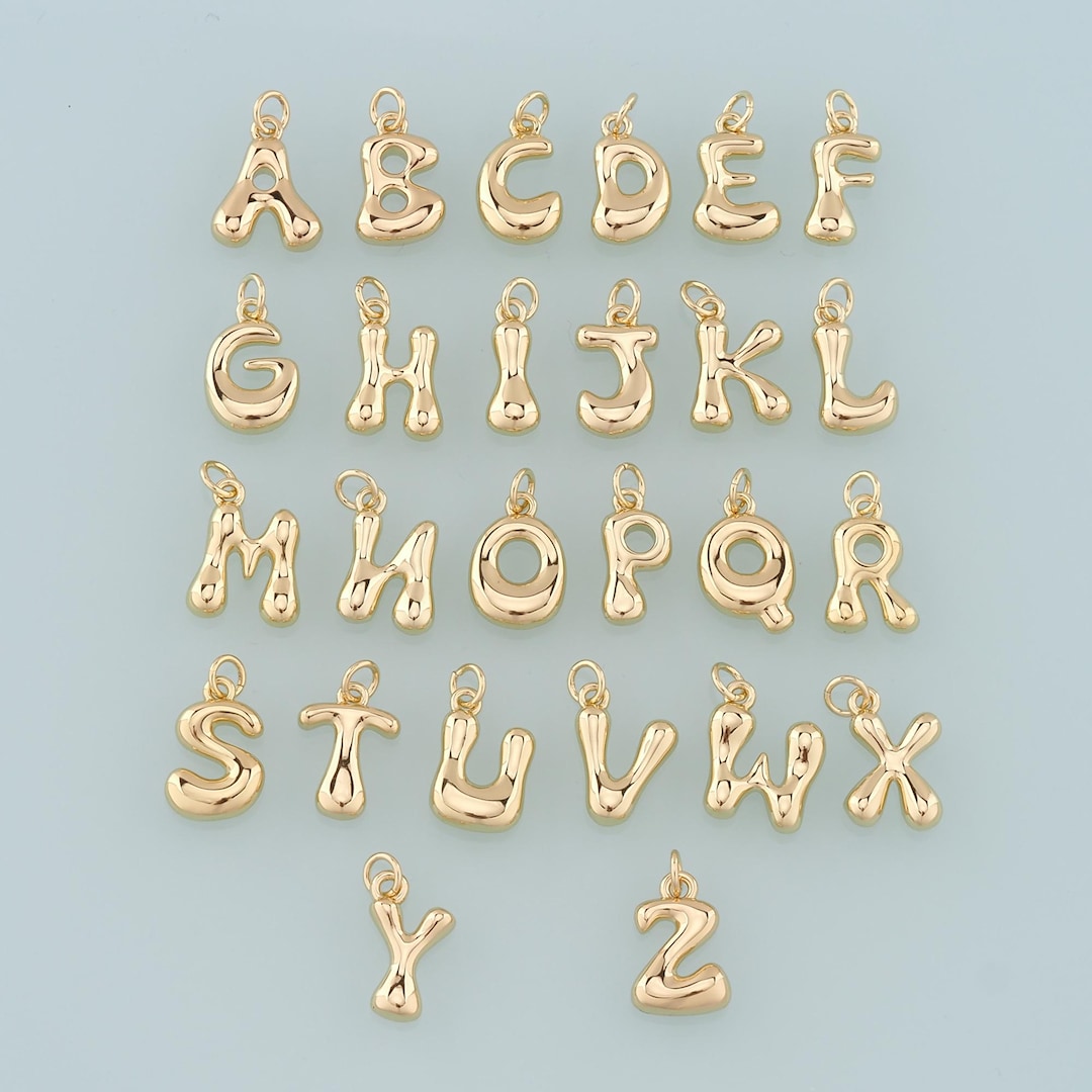 Gold Letter Charms,18k Gold Filled Letter Pendant,initial Charm ...