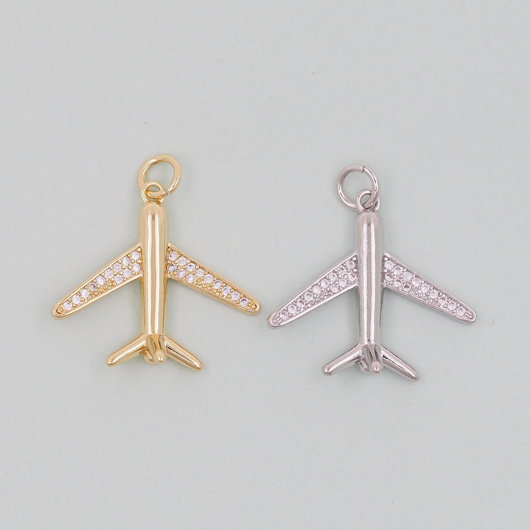 Gold Airplane Charms,18k Gold Filled Airplane Pendant,airplane Charm ...
