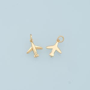 Gold Airplane Charms,18k Gold Filled Airplane Pendant,airplane Charm ...