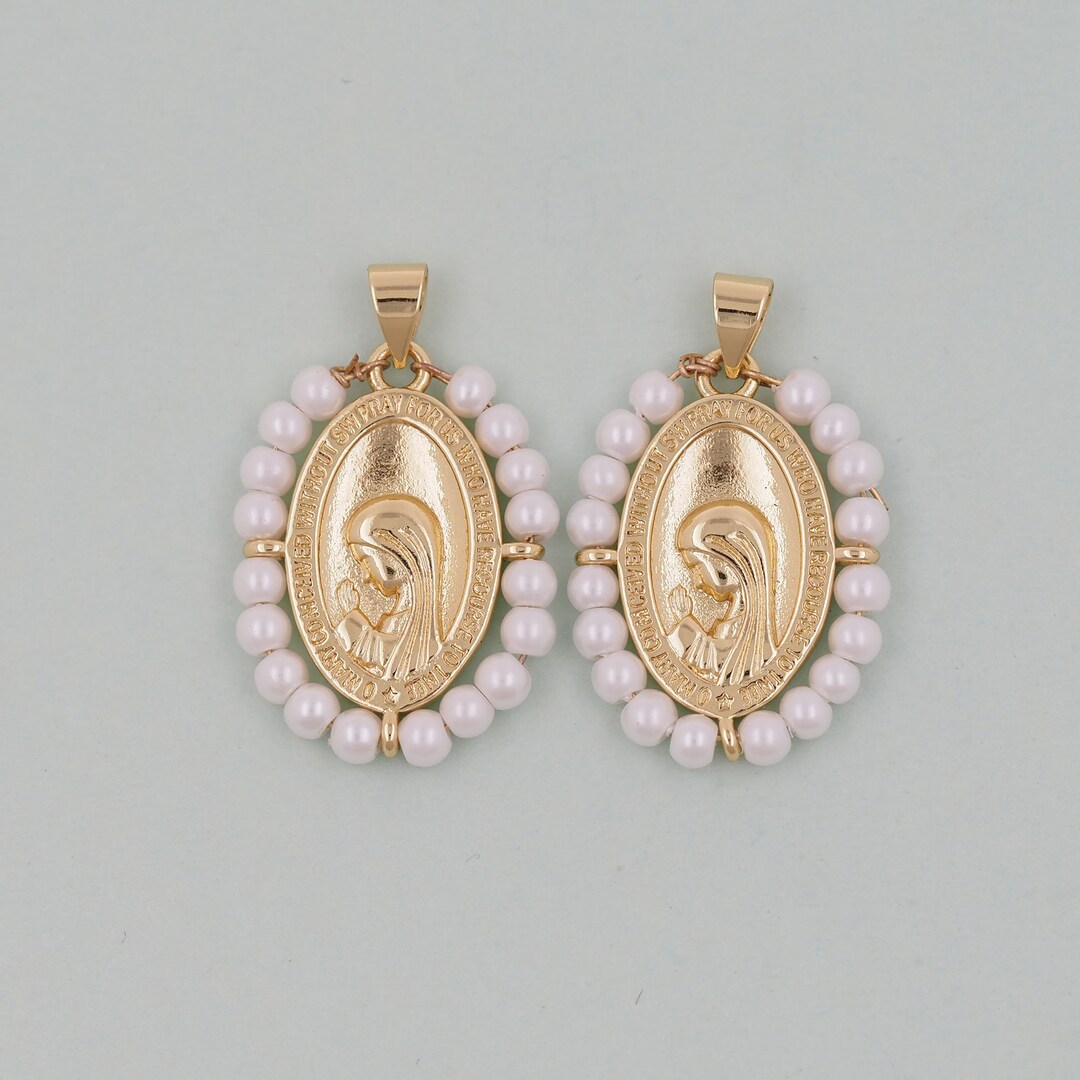 Gold Pray Virgin Mary Charms,18k Gold Filled Pray Our Lady Pendant ...