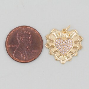 Gold Spiked Heart Charms,18k Gold Filled Heart Pendant,heart Charm ...