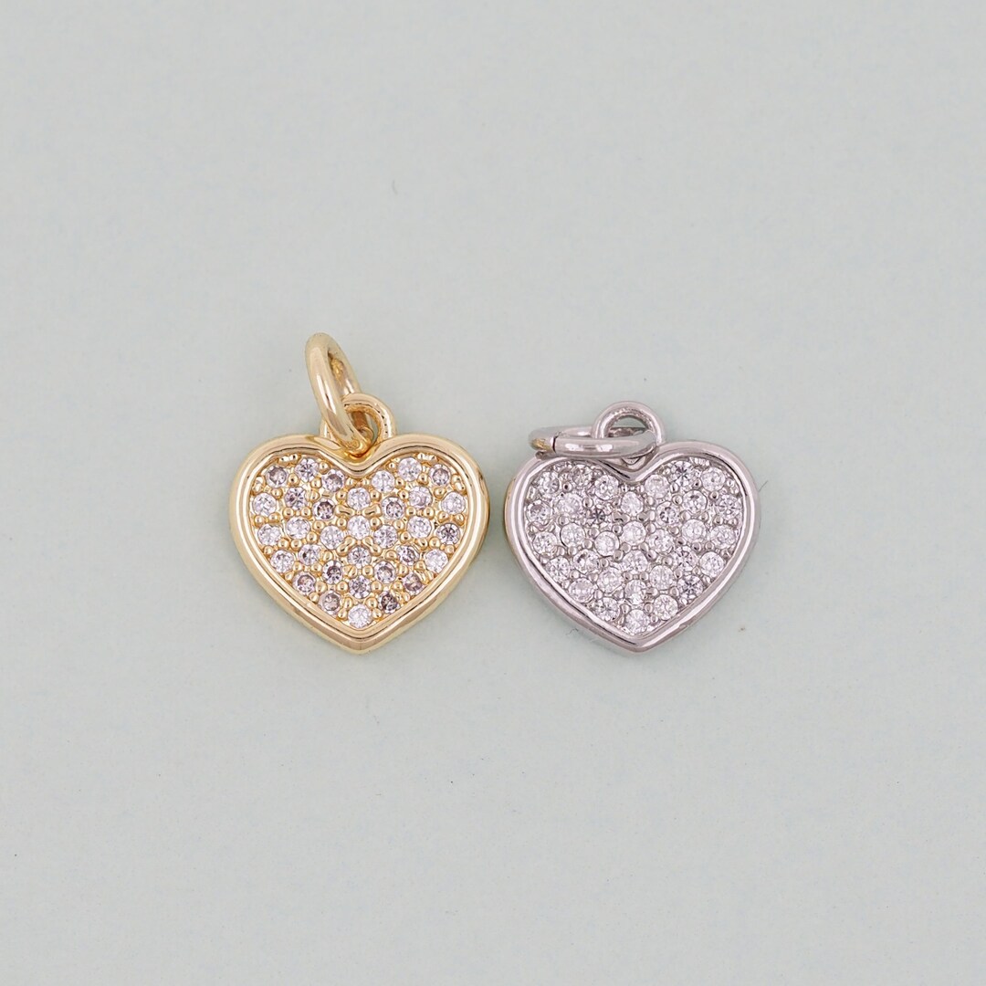 Gold Heart Charms,18k Gold Filled Heart Pendant,heart Charm Bracelet ...