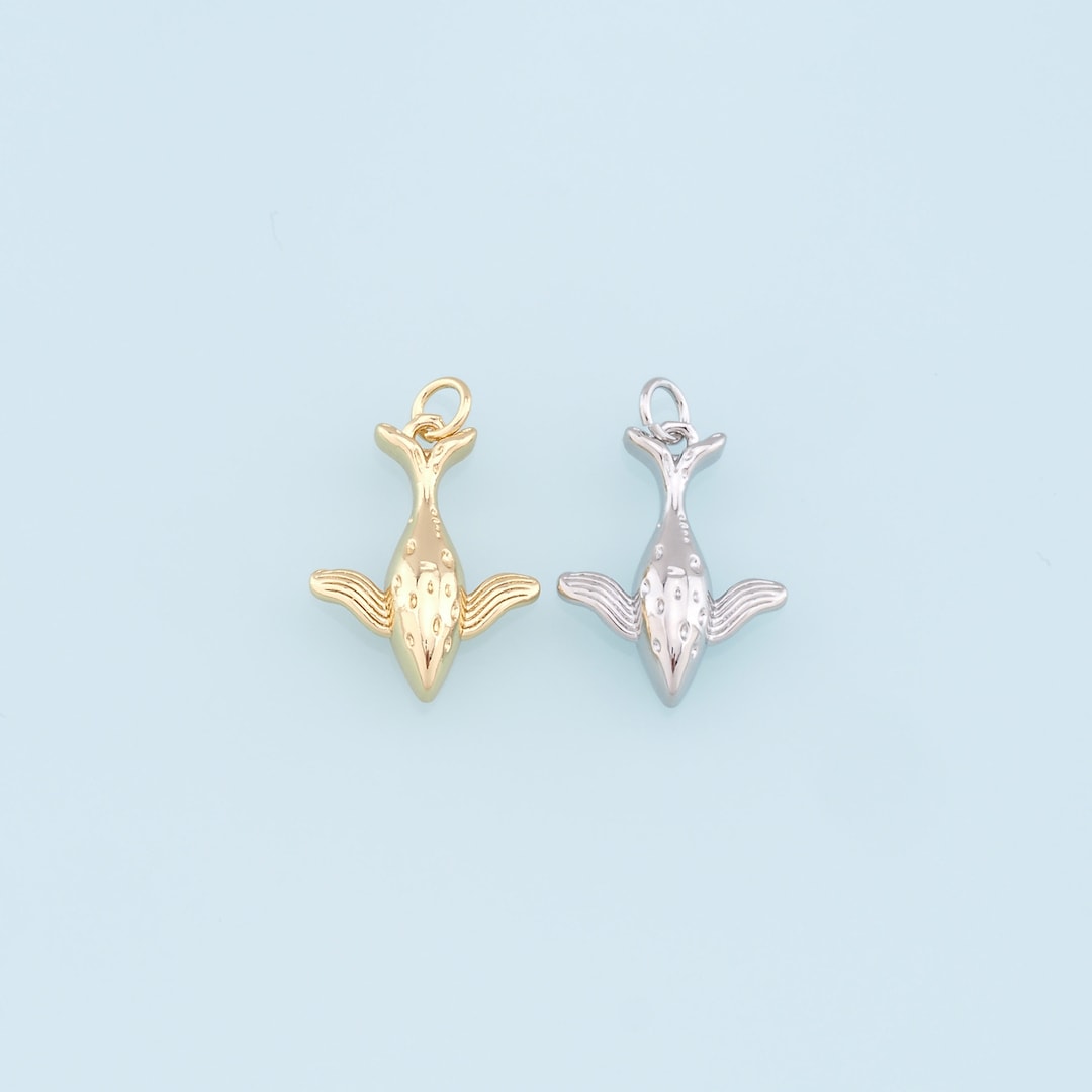 Gold Whale Charms,18k Gold Filled Whale Pendant,ocean Charm Bracelet ...
