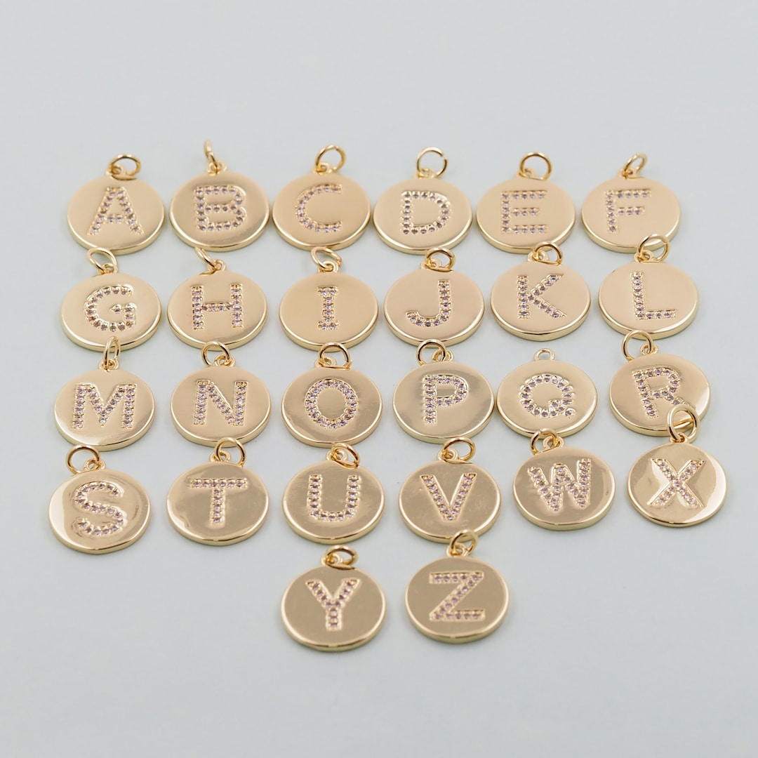 Gold Letter Charms,18k Gold Filled Letter Pendant,initial Charm ...