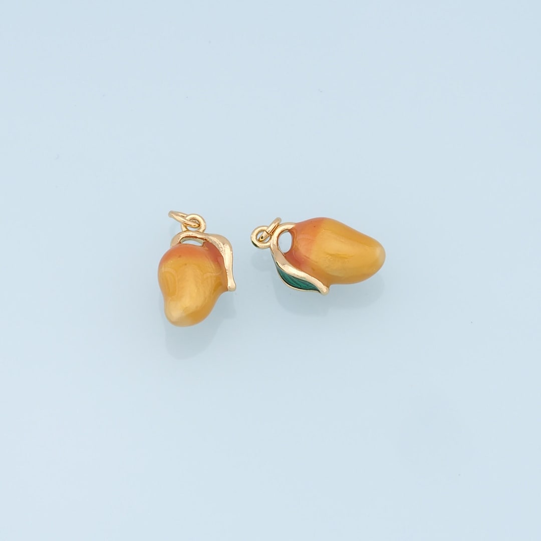 Gold Mango Charms,18k Gold Filled Mango Pendant,fruit Charm Bracelet ...