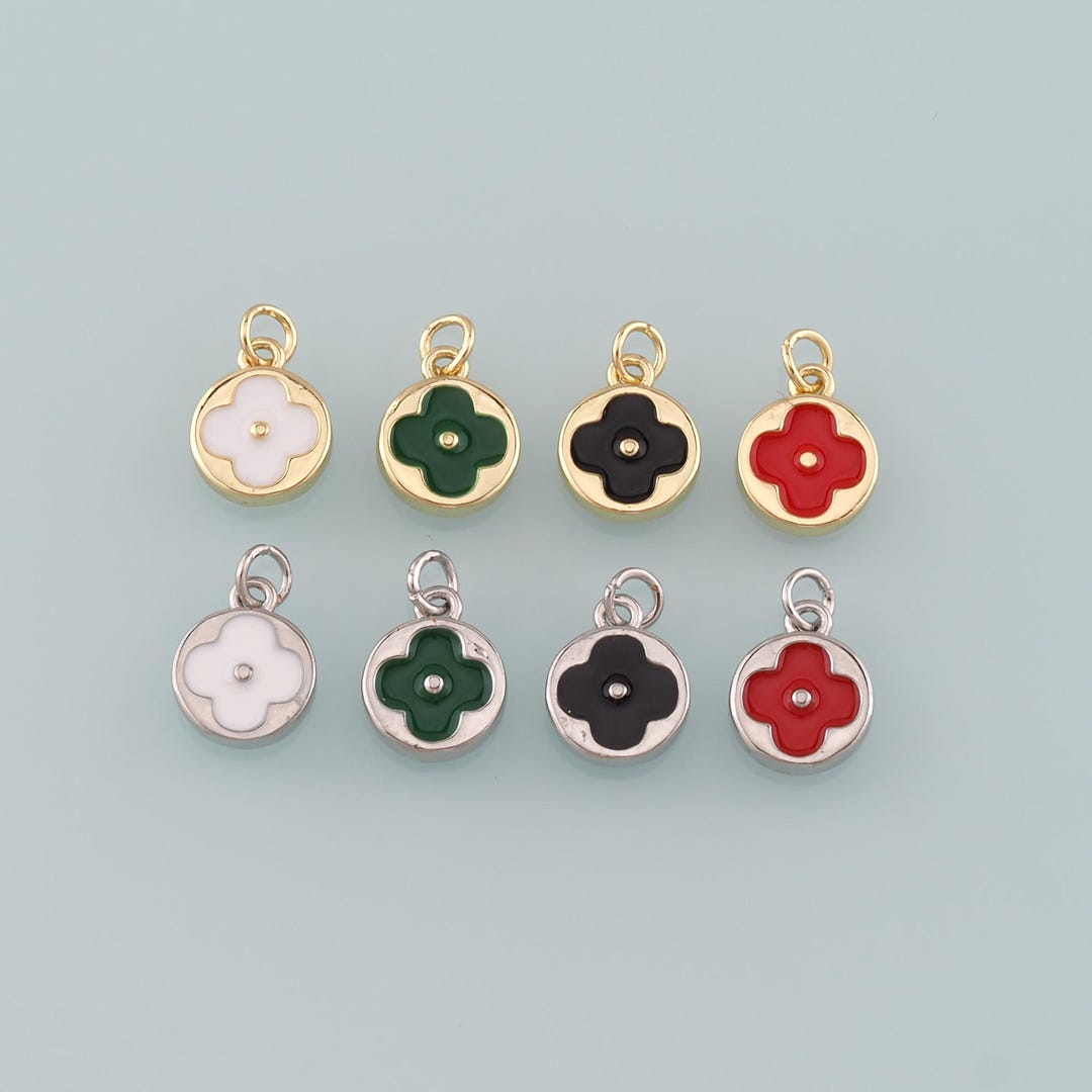 Gold Flower Charms,18k Gold Filled Flower Pendant,enamel Flower Charm ...