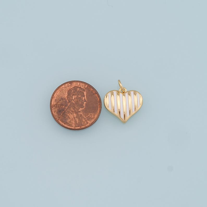 Gold Heart Charms,18k Gold Filled Heart Pendant,enamel Heart Charm ...