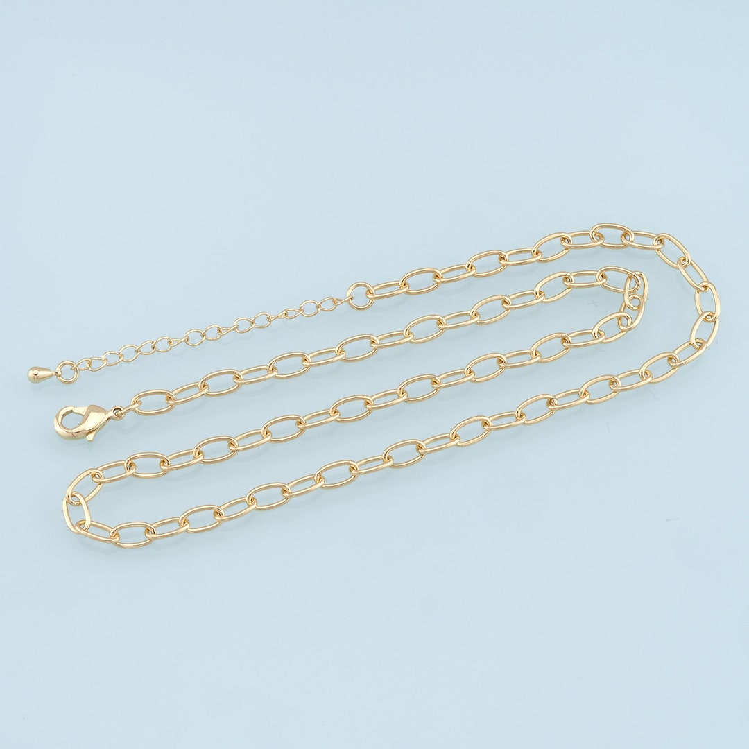 Gold Oval Chain,18k Gold Filled Oval for Necklace Bracelet DIY Jewelry ...
