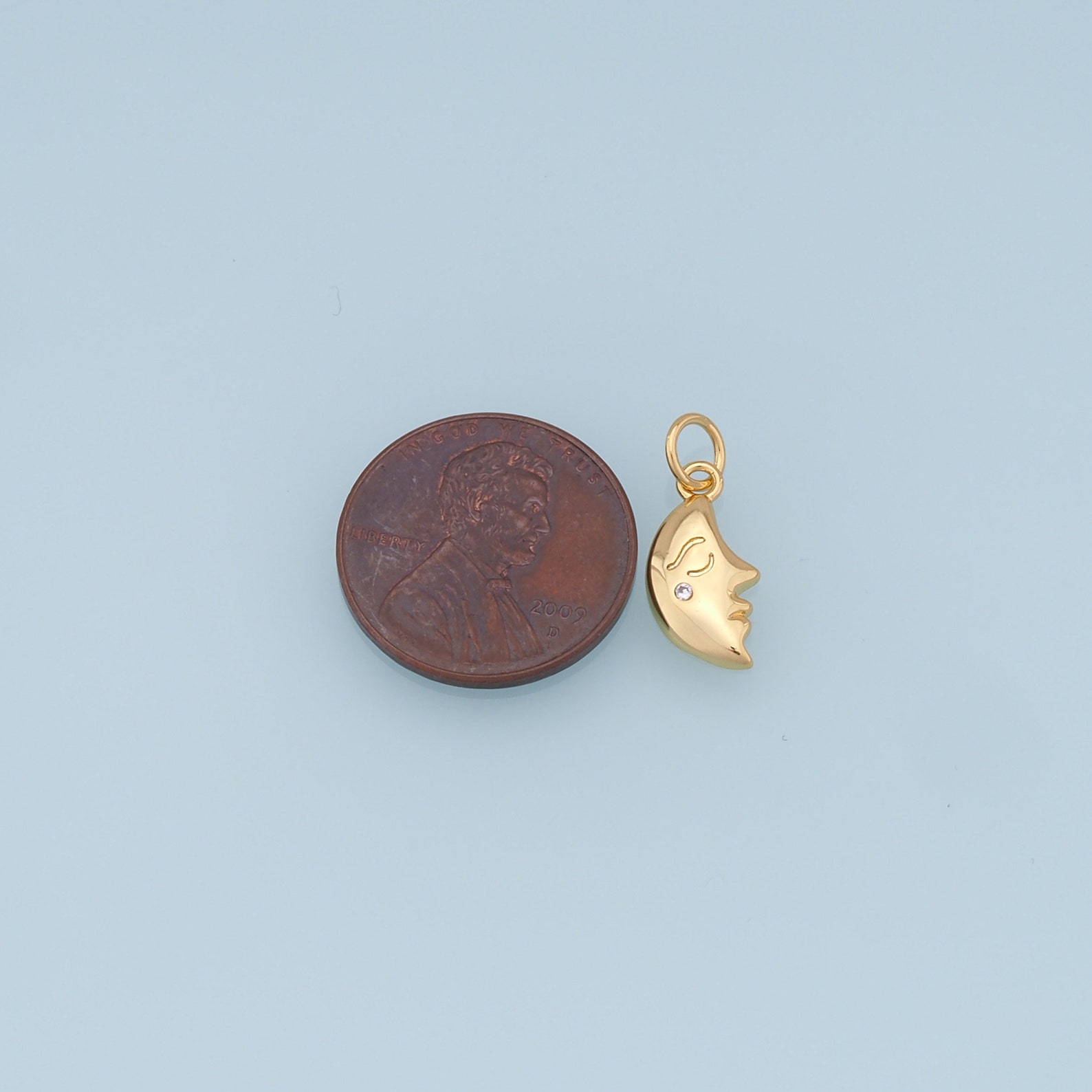Gold Moon Charms,18k Gold Filled Moon Pendant,cz Micro Pave Celestial ...