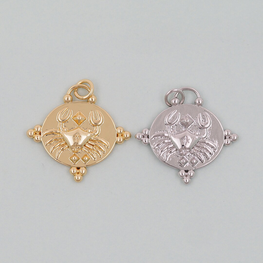 Gold Crab Charms,18k Gold Filled Tiny Crab Pendant,beach Silver Crab ...