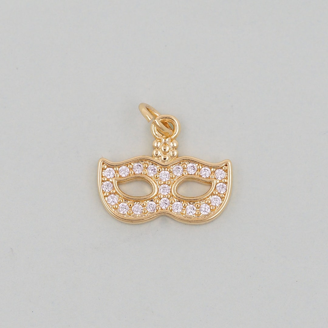 Gold Mask Charms,18k Gold Filled Mask Pendant,mask Masquerade Charm ...