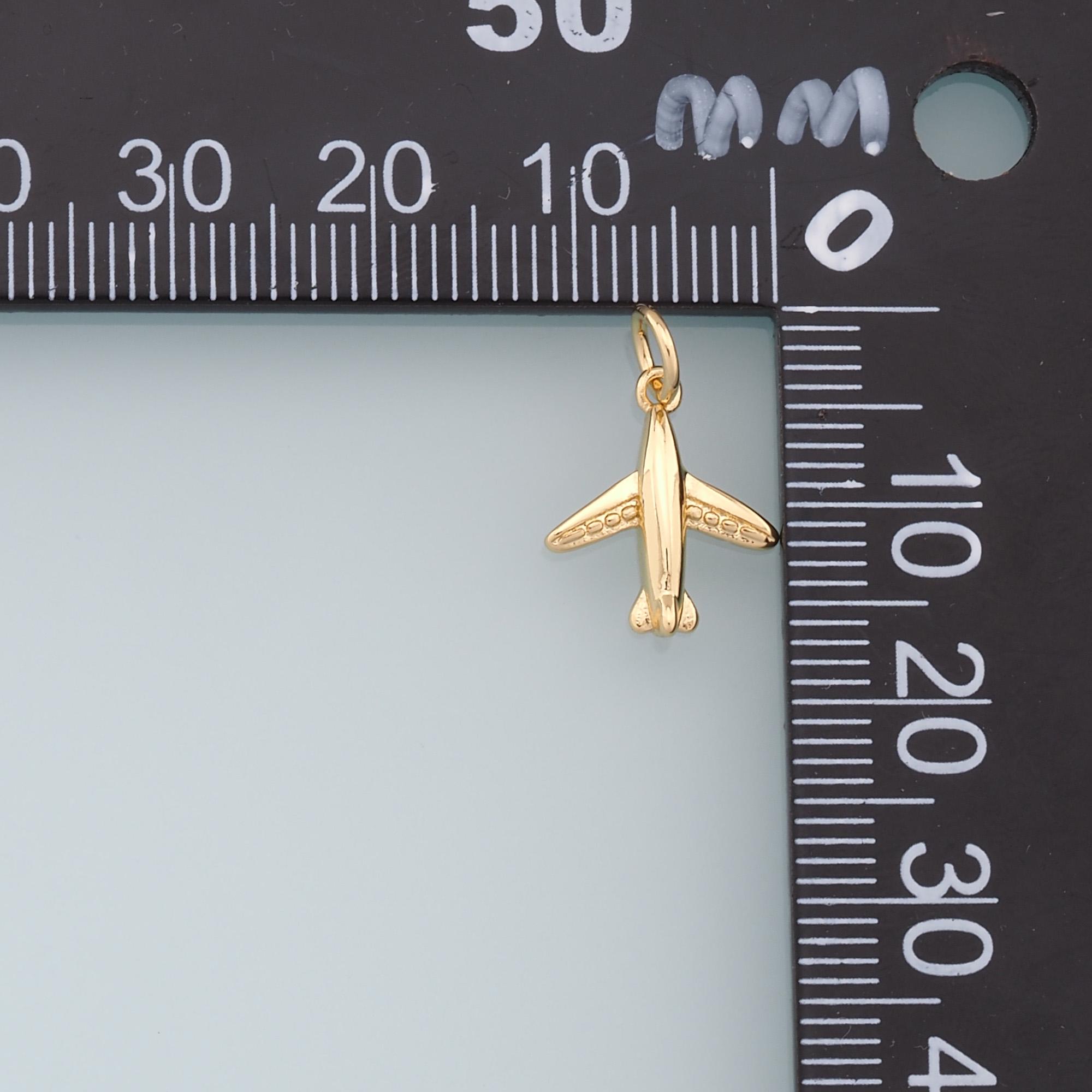 Gold Airplane Charms,18k Gold Filled Airplane Pendant,airplane Charm ...