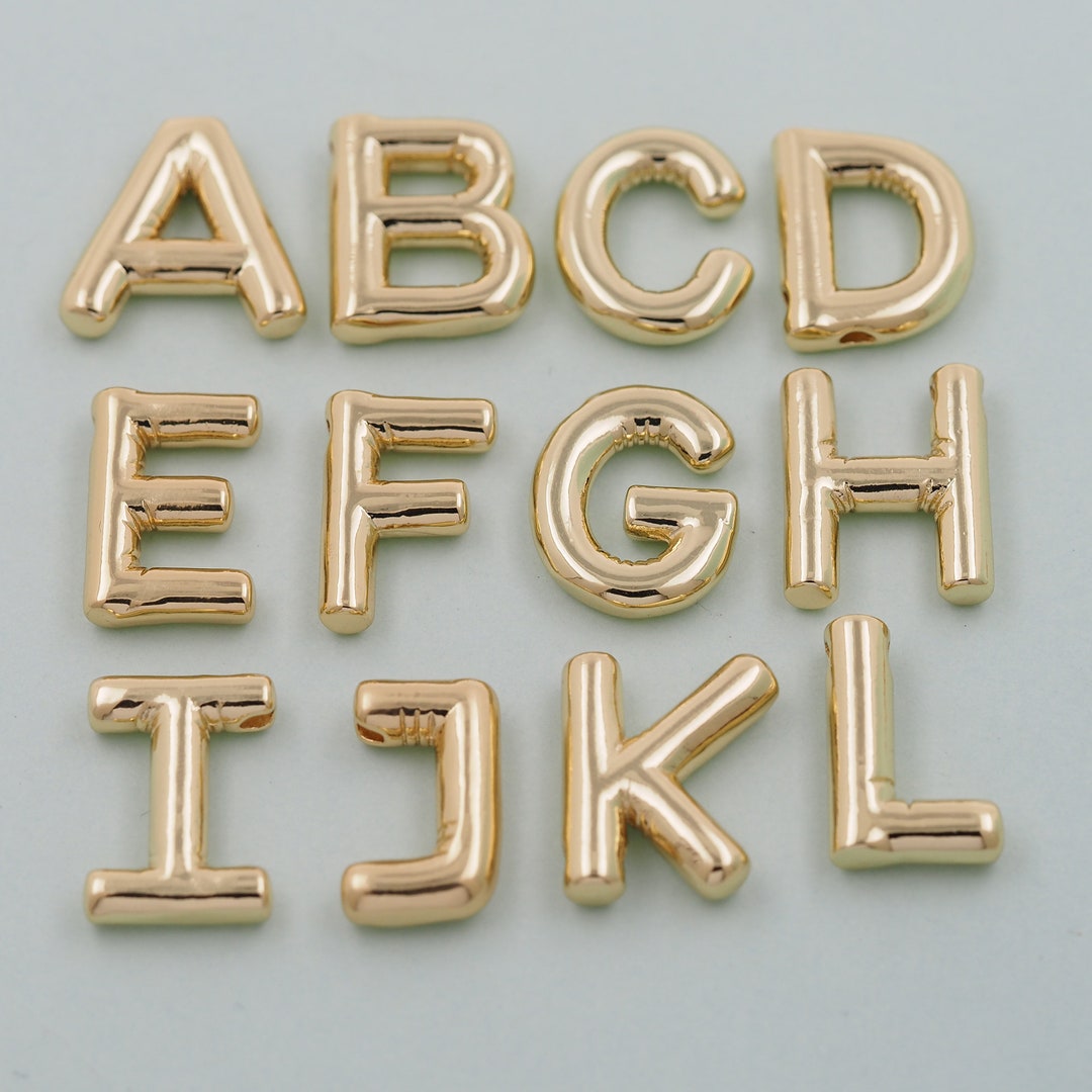 Gold Letter Charms,18k Gold Filled Letter Pendant,initial Charm ...