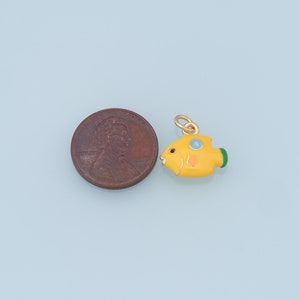 Cute Fish Charms,18k Gold Filled Enamel Fish Pendant,kawaii Charm ...