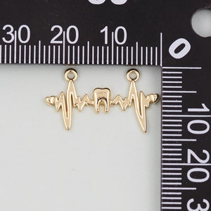 Gold Electrocardiogram ECG Charms,18k Gold Filled Electrocardiogram ...