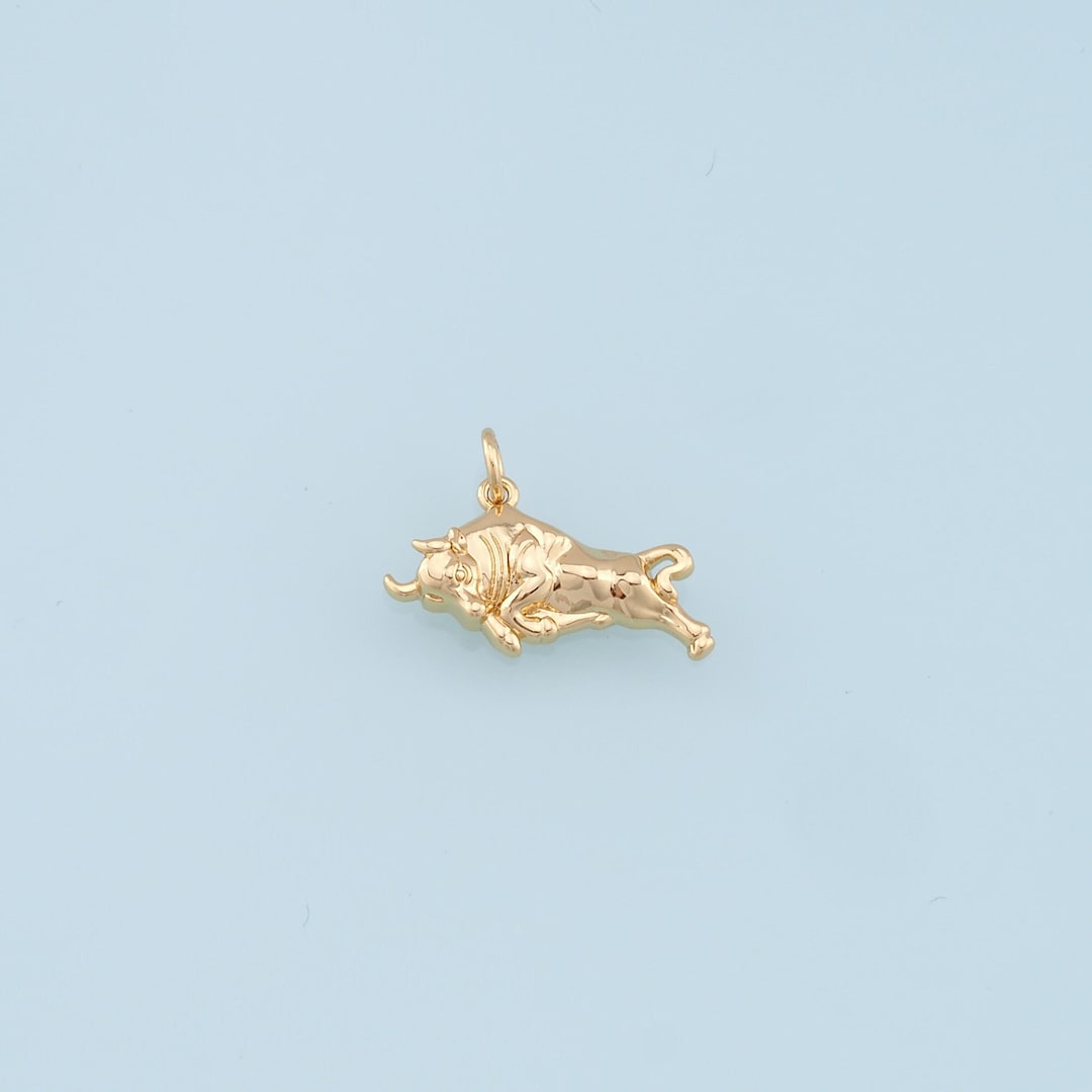 Gold Bull Charms,18k Gold Filled Bull Head Pendant,ox Charm Bracelet ...