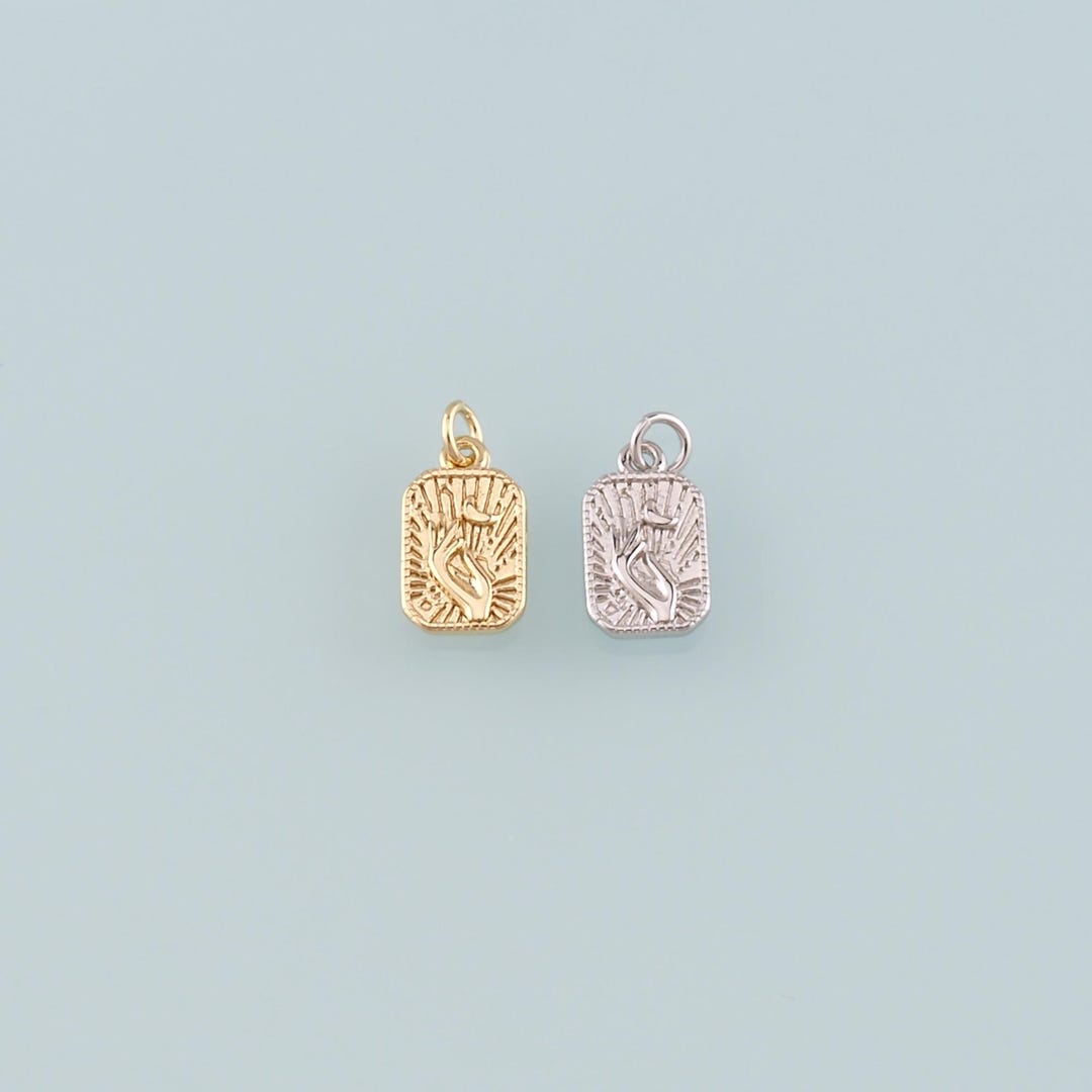 Gold Hand Charms,18k Gold Filled Gesture Pendant,hand Charm Bracelet ...