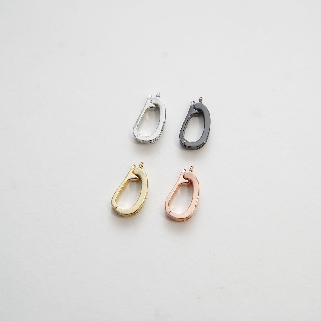 18k Gold Shortener Enhancer Clasp for Bracelet Necklace, CZ Topper ...