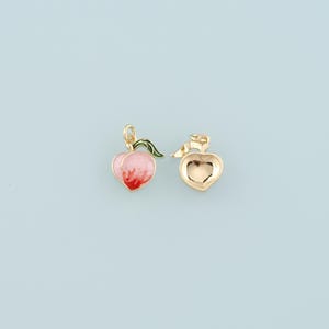 18K Gold Filled Peach Pendant,enamel Fruit Charm Bracelet Necklace for ...